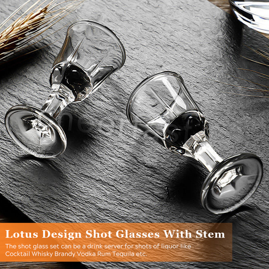 Lotus Design Shot Glasses With Stem-Drinkware-Shenzhen Cheerfast Wine ...